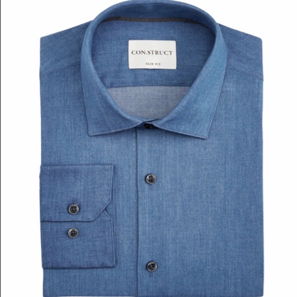 Con.Struct | Shirts | Construct Slim Fit Button Down Denim Dress Shirt | Poshmark